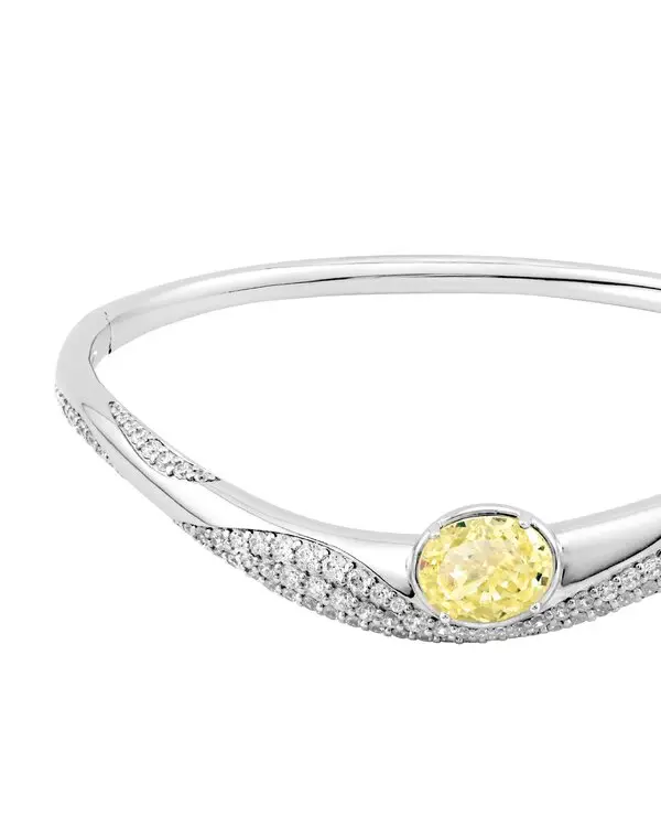 Arte Madrid Sierra Pavé Contour Bangle - Yellow