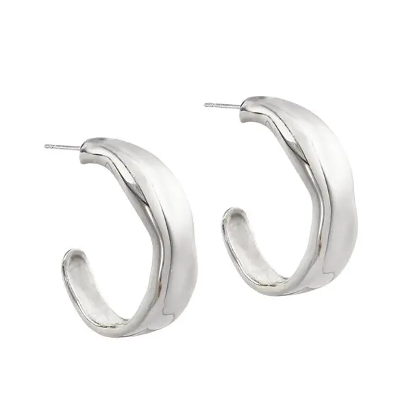 BIKO Wavi Hoop Earrings - Silver