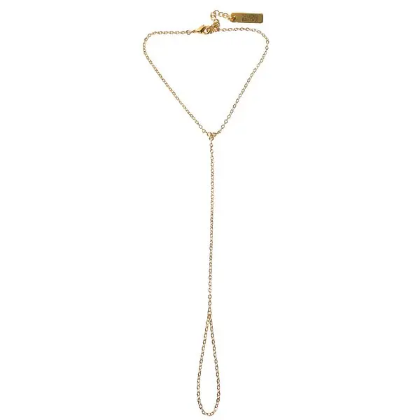 STUDIO BALOGE Signal Hand Chain With Cubic Zirconia Accents - Gold