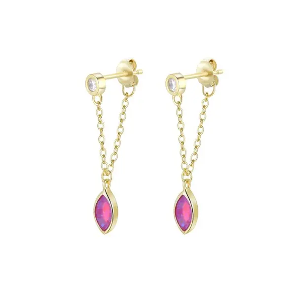KAMARIA Full Swing Opal Dangle Earrings - Pink