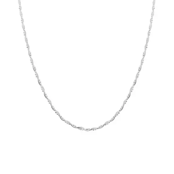 SPERO LONDON Twisted Beaded Italian Chain Necklace - Silver