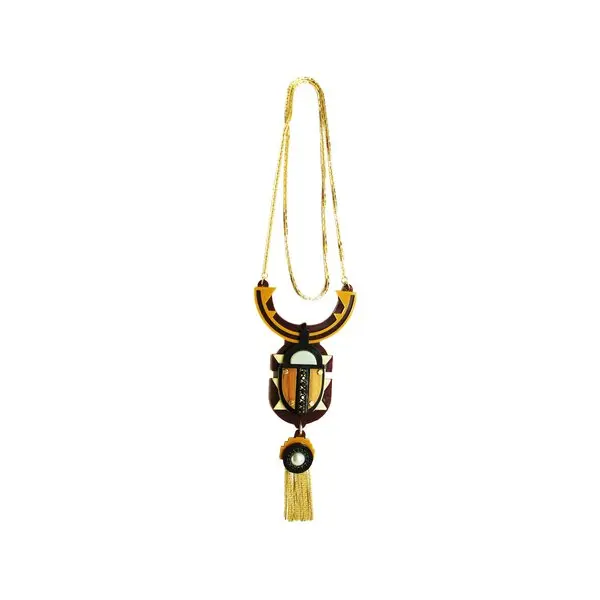 GISSA BICALHO Scarab Acrylic Necklace - Green