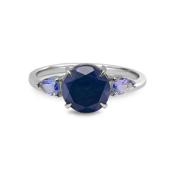 ZOHREH Sapphire & Tanzanite Sterling Silver Ring - Blue/purple/silver