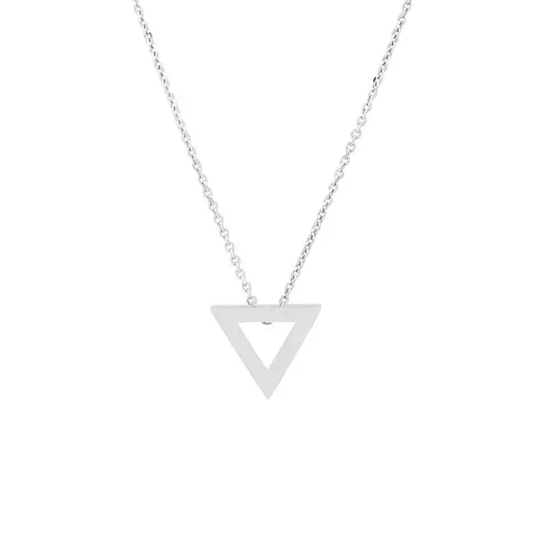 SHEIDA FARROKHI Triangle Pendant Necklace - White/silver