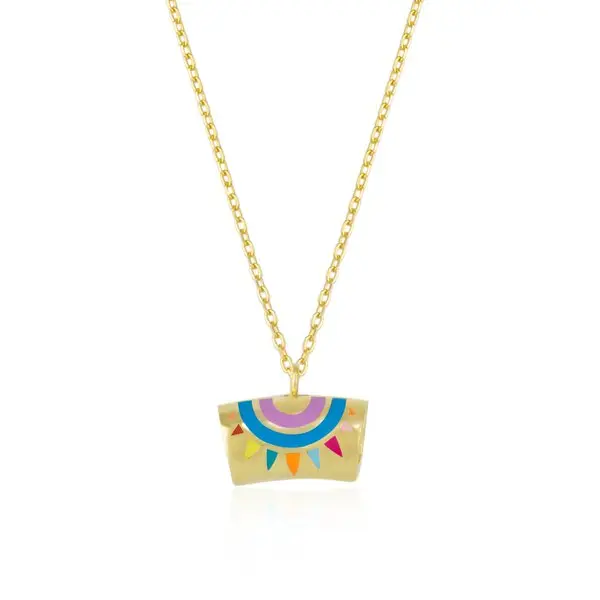 SPERO LONDON Enamel Mystic Sterling Silver Pendant Necklace - Gold