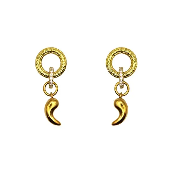VICSTONENYC FINE JEWELRY Diamond Dangle Yellow Earrings - Gold