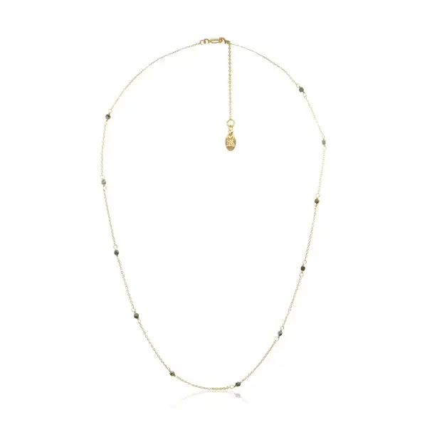 ATELIER PETITES PIERRES Beryl Turquoise Station Necklace - Gold