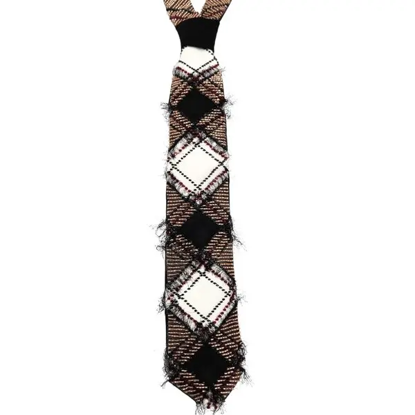 NANDANIE The Crystal Argyle Classic Necktie - Black