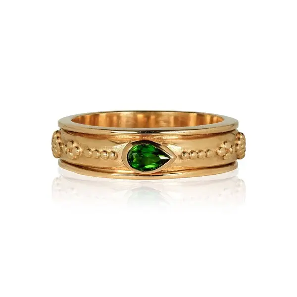 CHARLOTTE'S WEB JEWELLERY Saraswati Spinning Ring - Gold/green