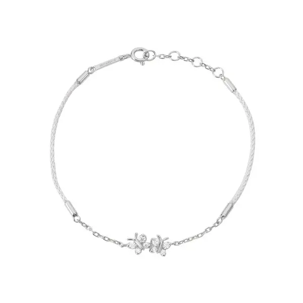 BLOOMTINE | EARTH ANGEL HQ Butterfly Silk Cord Bracelet - Silver