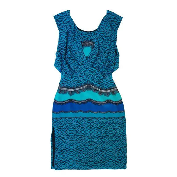 TRAMP IN DISGUISE Puntilla Printed Silk Dress