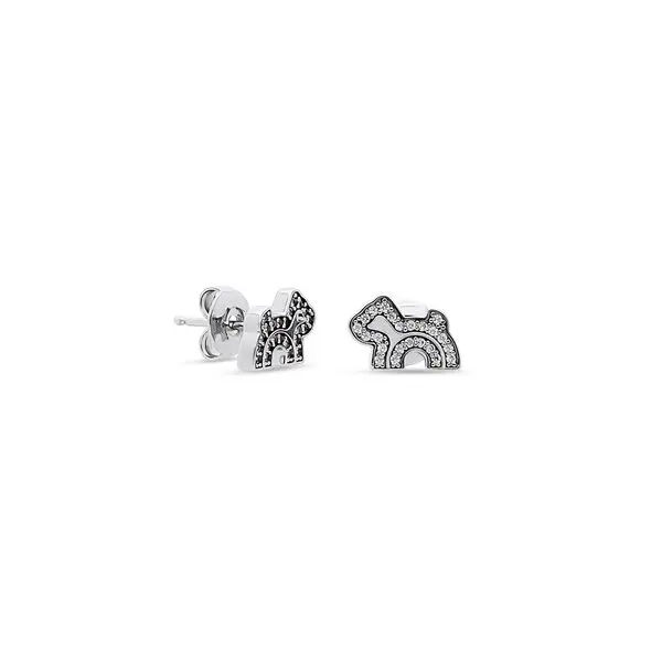 CLOUD HAVEN Logo Stud Earrings - Silver
