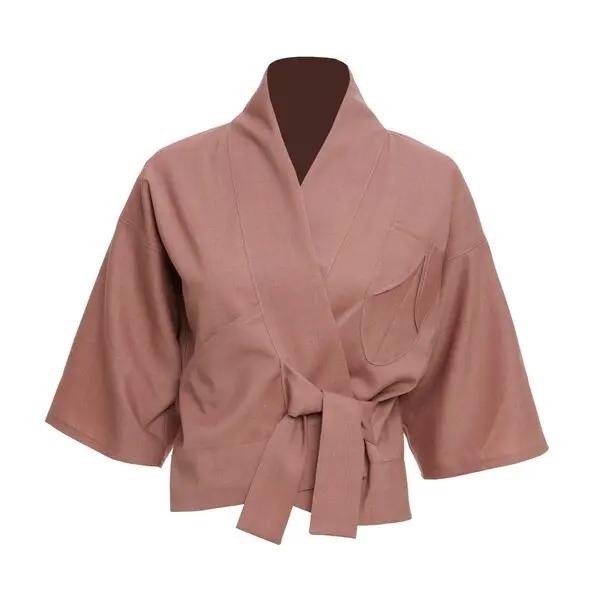 MOE Rose Wool Vest Jacket With Front Pockets - Pink