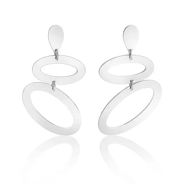 TOOLALLY Ellipses Sterling Earrings - Silver