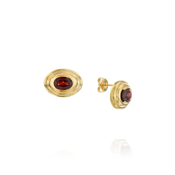 SEREIA OFFICIAL Rosalie Garnet Earrings - Gold