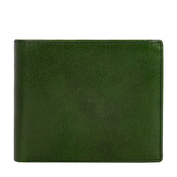 TIME RESISTANCE Leather Bifold Wallet Daniel - Green