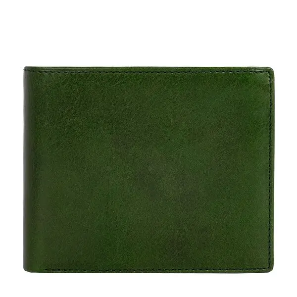 TIME RESISTANCE Leather Bifold Wallet Daniel - Green