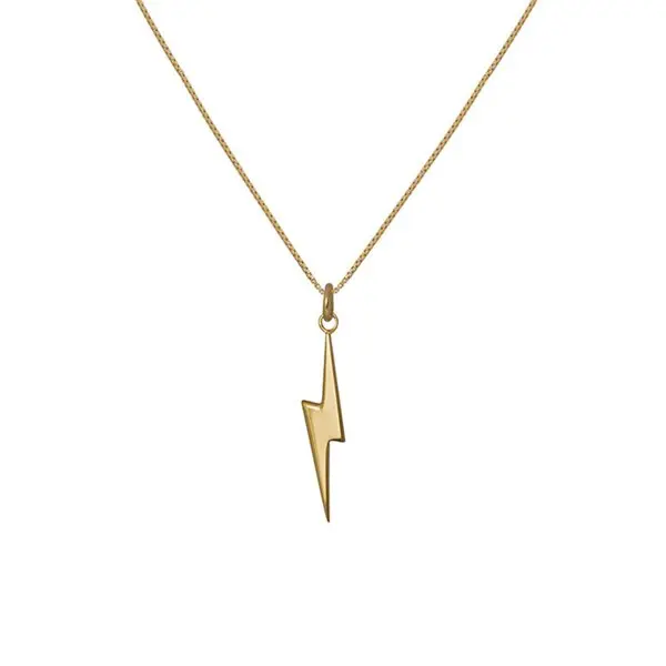 EDGE ONLY Mini Pointed Lightning Bolt Pendant - Gold