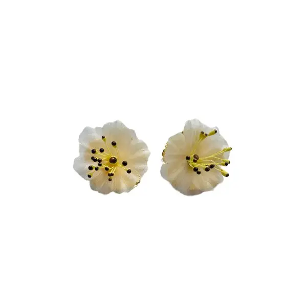 THE PINK REEF Chiffon Stud Earrings - Orange