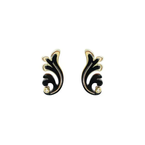 GISSA BICALHO Acrylic Rosebush Dangle Earrings - Black