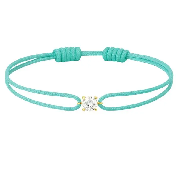 DYAMKA Diamond Cord Bracelet - Green/gold