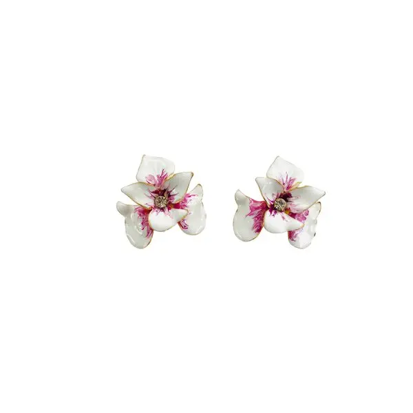 THE PINK REEF Floral Stud Earrings - White