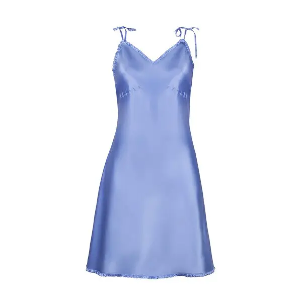 SASHA LA MER Giselle Silk Slip Dress - Blue