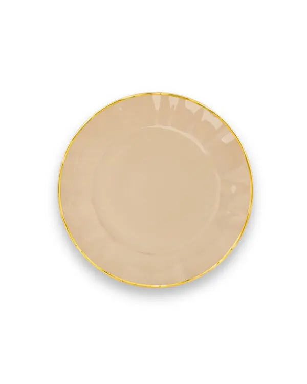 Mojjere Fine Porcelain Charger Plate Mocha Color Design - Pink