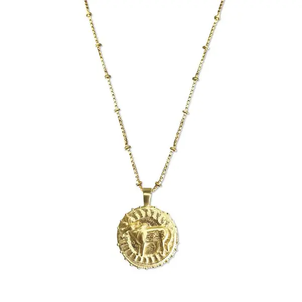 RIZE Taurus Zodiac Vermeil Pendant Necklace - Gold