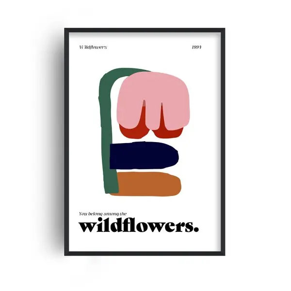 FANCLUB Wildflowers Abstract Music Giclée Art Print A2 - White