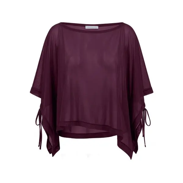SEROTONE SWIM Swim Cover Up Mesh Rectangle Top - Red
