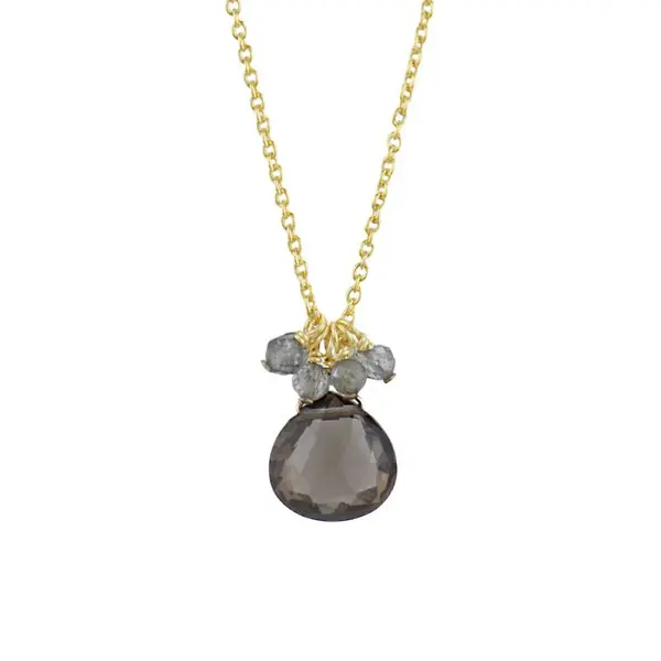 MOUNIR LONDON Smokey Quartz And Labradorite Pendant - Brown