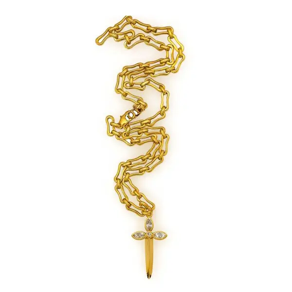 JAGGED HALO JEWELRY Karma Dagger Pendant Necklace - Gold