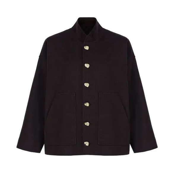 HERFETCH Oversized Jacket With Gold-tone Button Detail