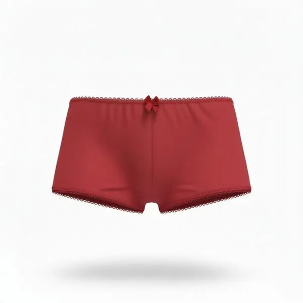 THE COOLGIRL NYC Jane Boyshort In Cotton - Red
