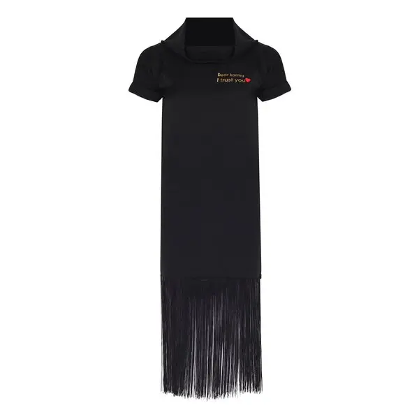 MADEBYZA Fringed Hem Dress