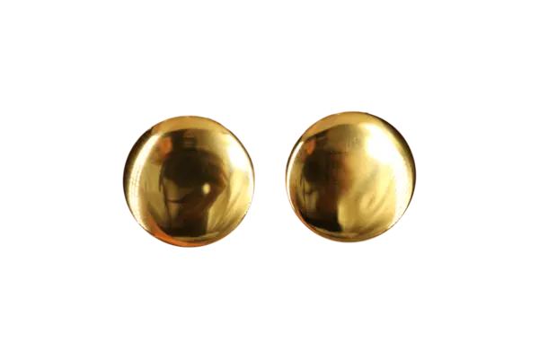 VICKISARGE Plain Disk Clip On Earrings - Gold