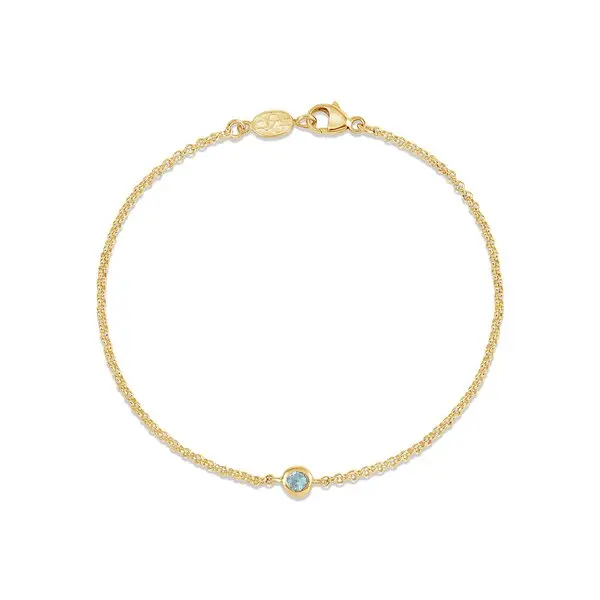 DOWER & HALL Aquamarine Vermeil Chain Bracelet - Gold