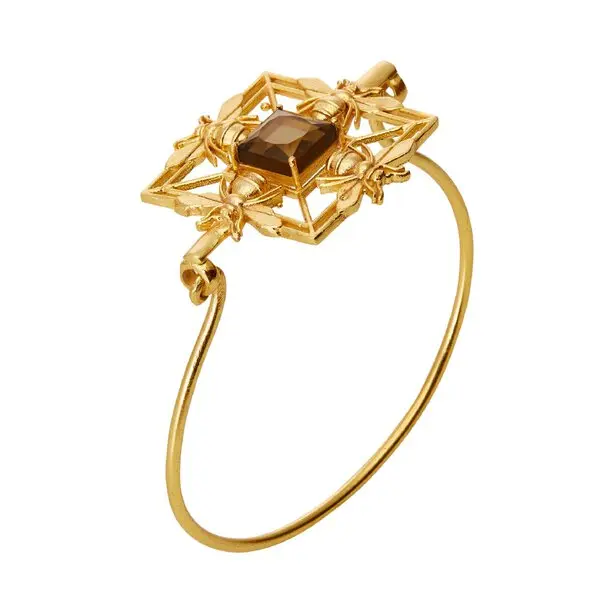 DHWANI BANSAL Mori Quartz Glass Bracelet - Gold/brown
