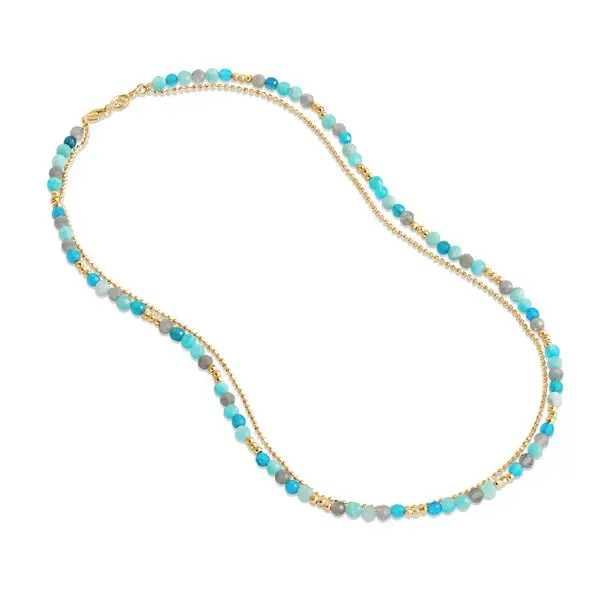 DOWER & HALL Ocean Orissa Gemstone Necklace - Gold