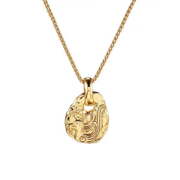 AUROZIA Flying Bird Phoenix Coin Necklace - Gold