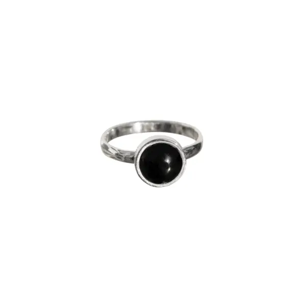 FV JEWELLERY Onyx Sterling Silver Ring - Black