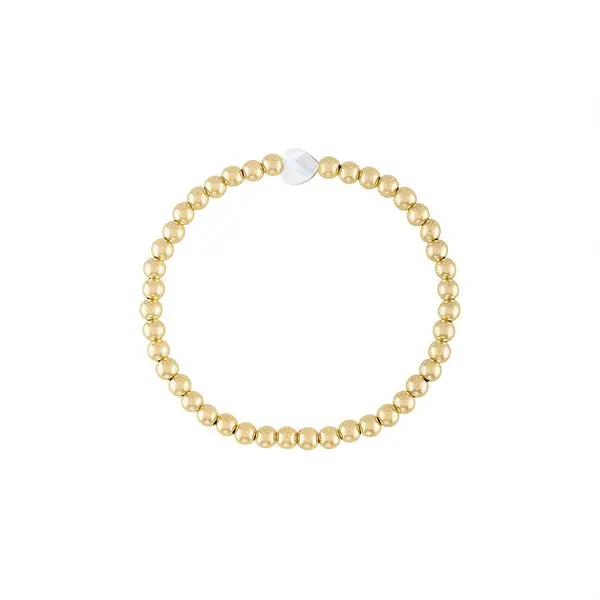 OLIVIA LE Heart Pearl Bracelet - Gold