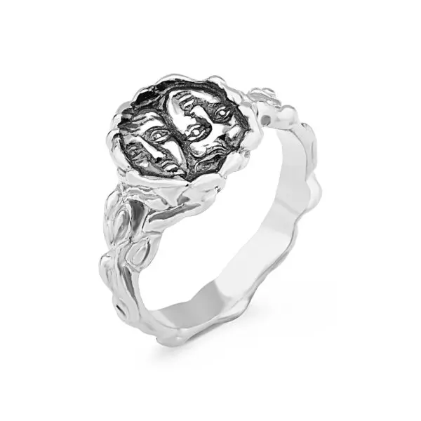 ECE LONDON Faces Sterling Ring - Silver