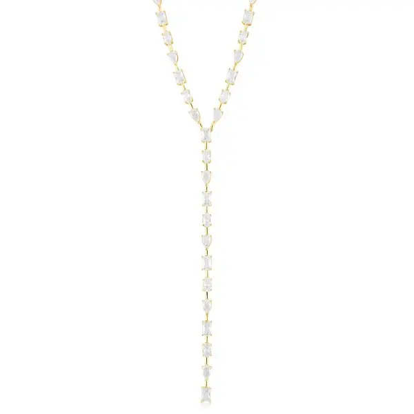 SHYMI Multi Shape Bar Lariat Necklace - Gold