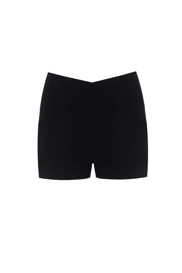 YORSTRULY High Waisted Pole Shorts - Black