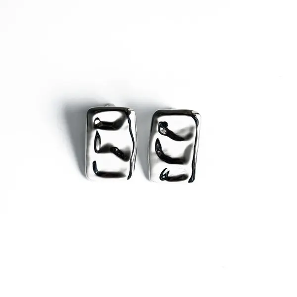 SUPERDIVAJEWELLERY Vanessa Square Drop Earrings - Silver