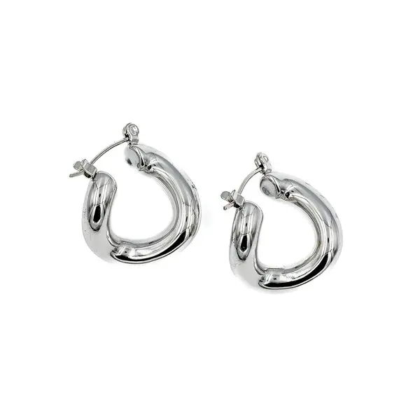 SUPERDIVAJEWELLERY Twisted Hoop Earrings - Silver