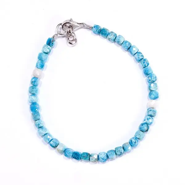 MINERALGEMS ✩ STUDIO Blue And White Larimar Bracelet - Blue/white