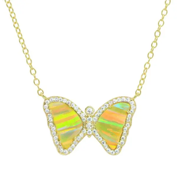 KAMARIA Butterfly Opal Pendant Necklace - Yellow